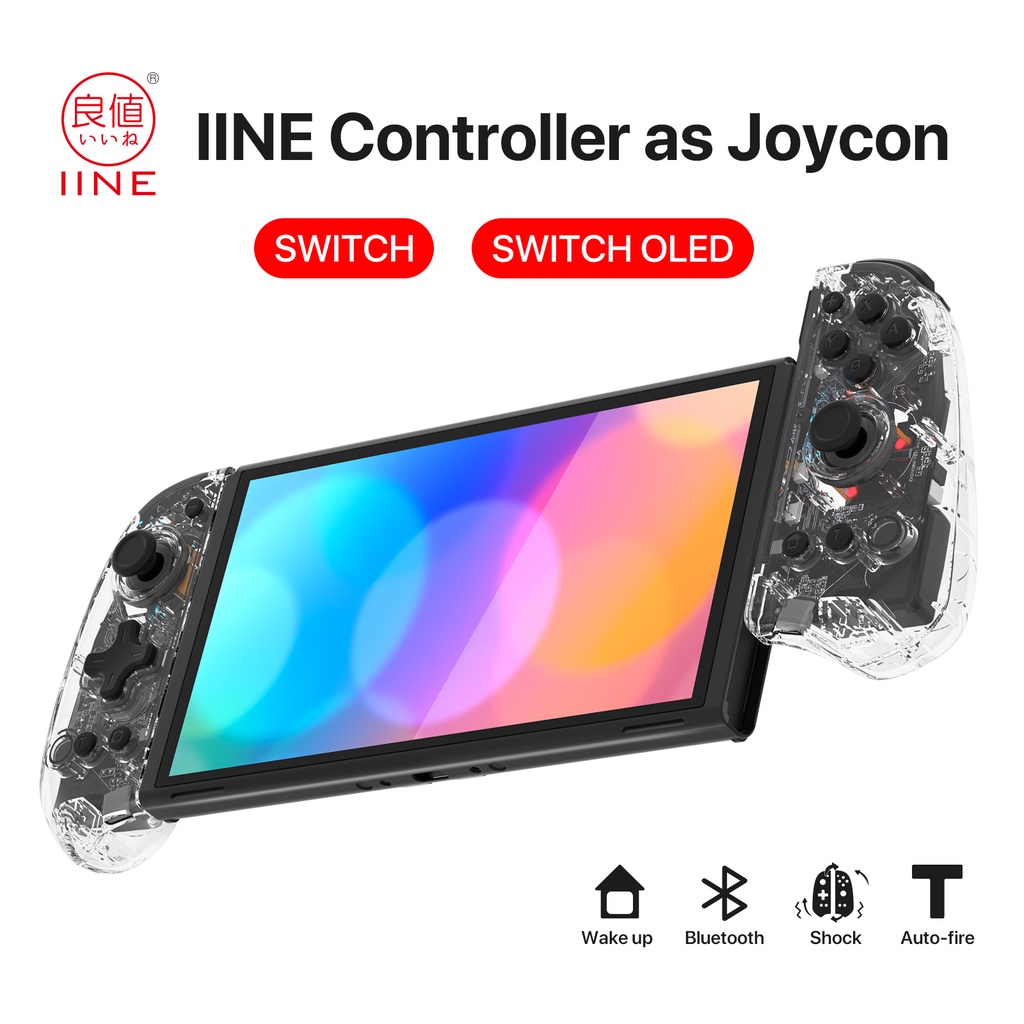 IINE Nintendo Switch Wake up Controller Transparent As Joycon Auto Fire ...