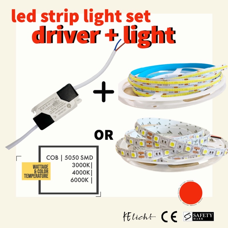 LED STRIP LIGHT SET LIGHT AND DRIVER | Shopee Singapore