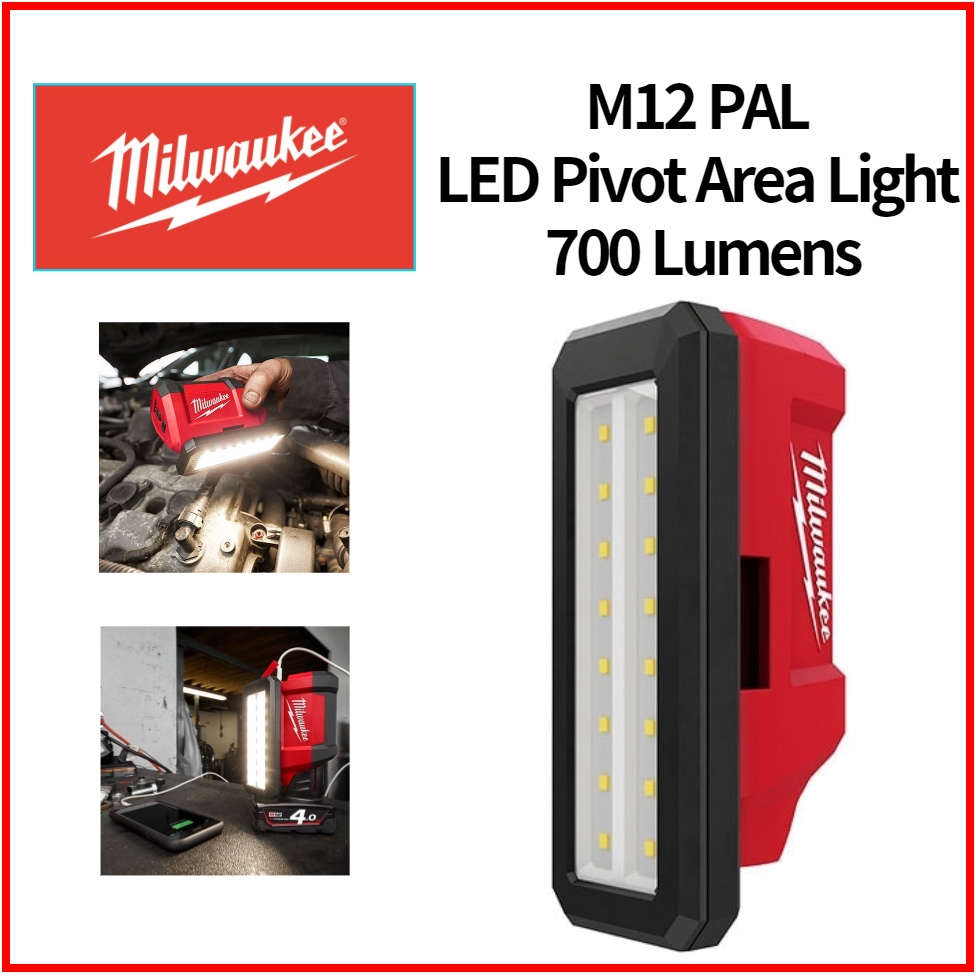 Milwaukee M12 PAL-0 LED Pivot Area Light 700 Lumens (Body only ...