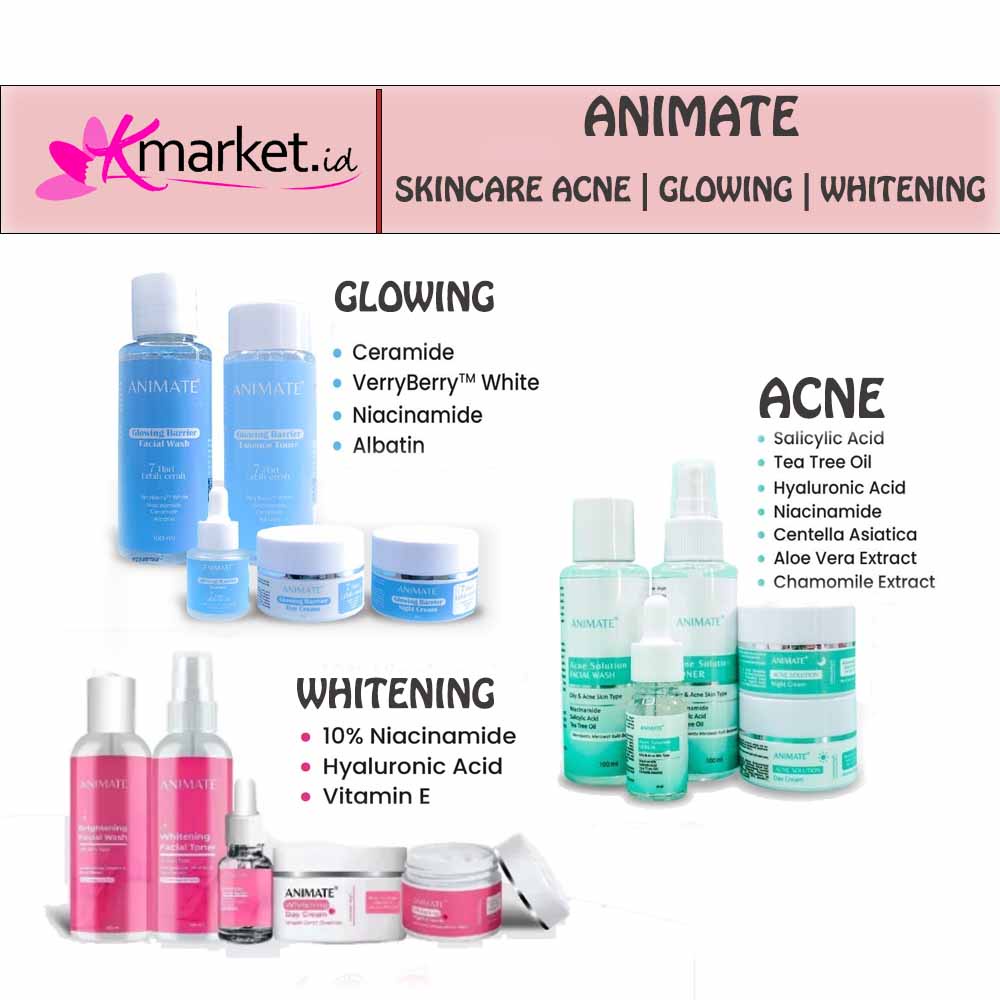 Animate SKINCARE Acne Solution | Glowing Barrier | Whitening Series ...