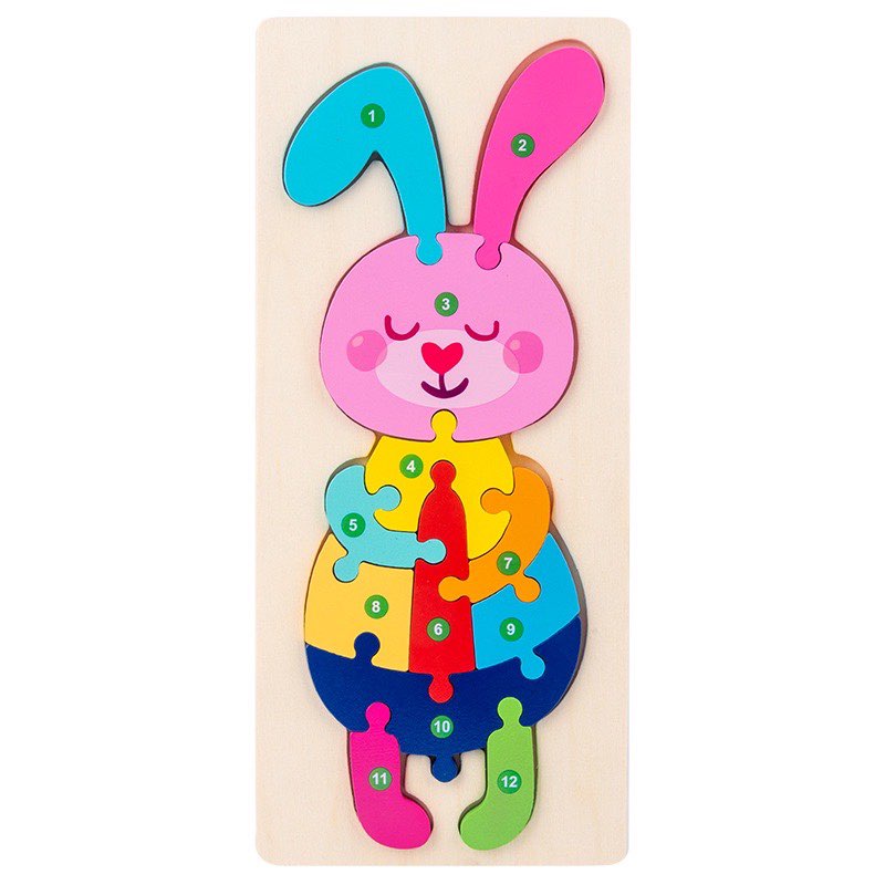 Jigsaw Toys, Wooden Floating Puzzles With 3d Numbers Including 10 ...