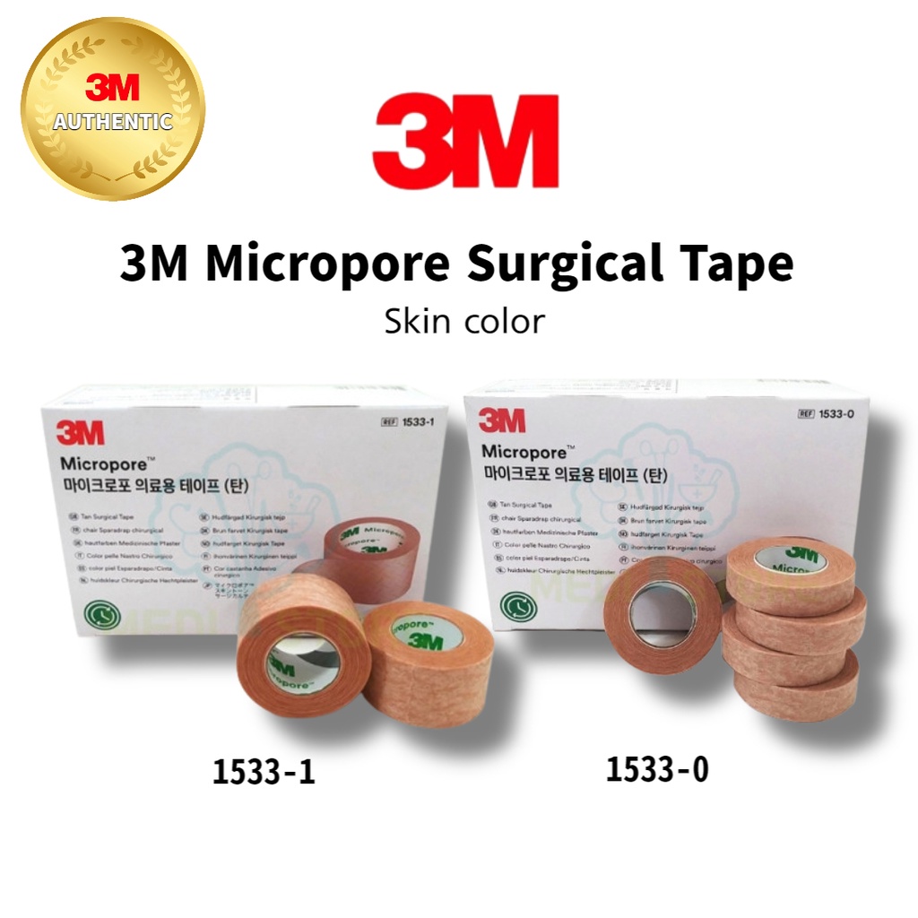 3M Micropore Surgical Tape Skin Tone Hypoallergenic Tape 1533-0 1533-1 ...