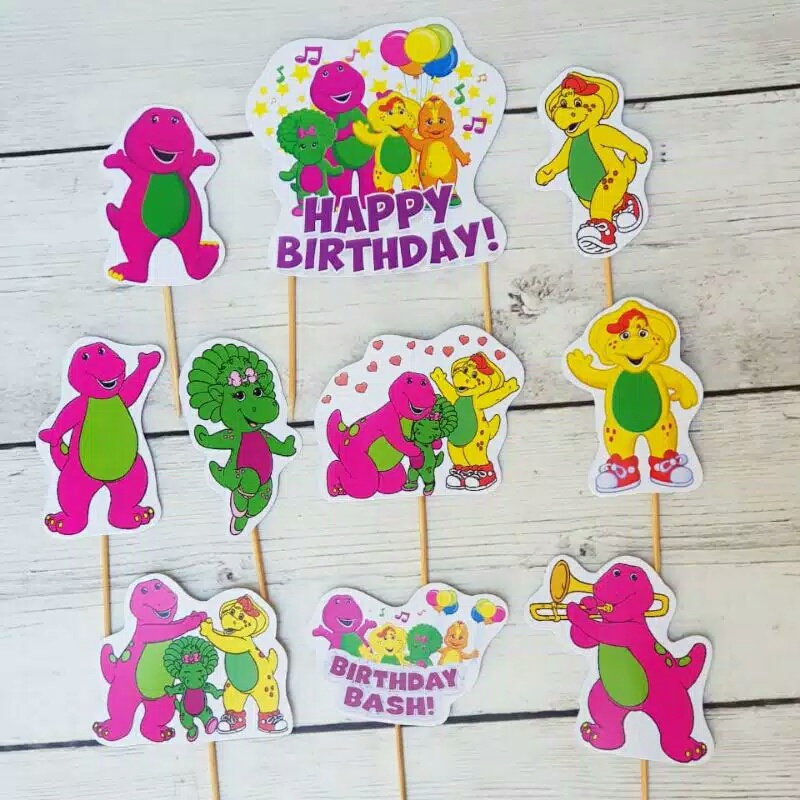 Contents 10 cake topper Barney & Friends Character Birthday cake ...