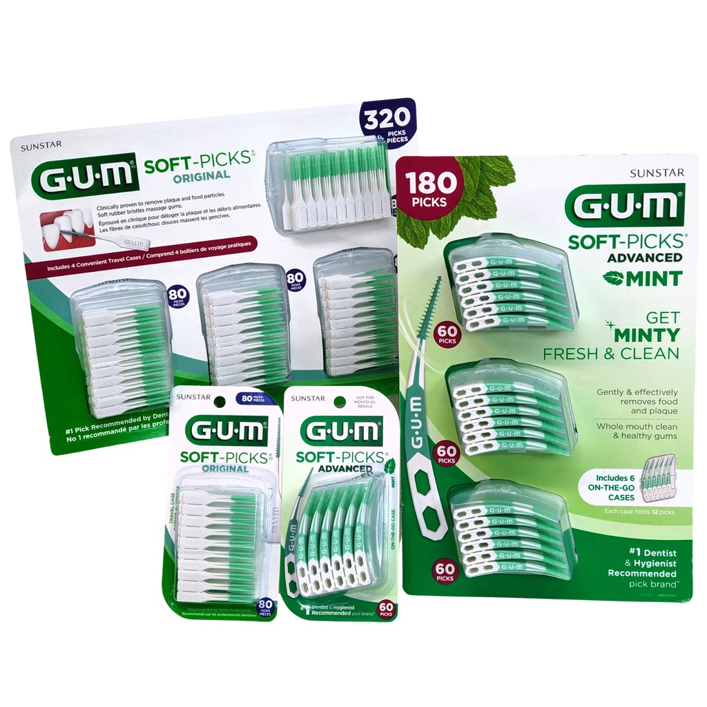 SUNSTAR GUM L Type I Soft Silicone Interdental Brush Fiber Dental Floss Stick With Storage Box G ...