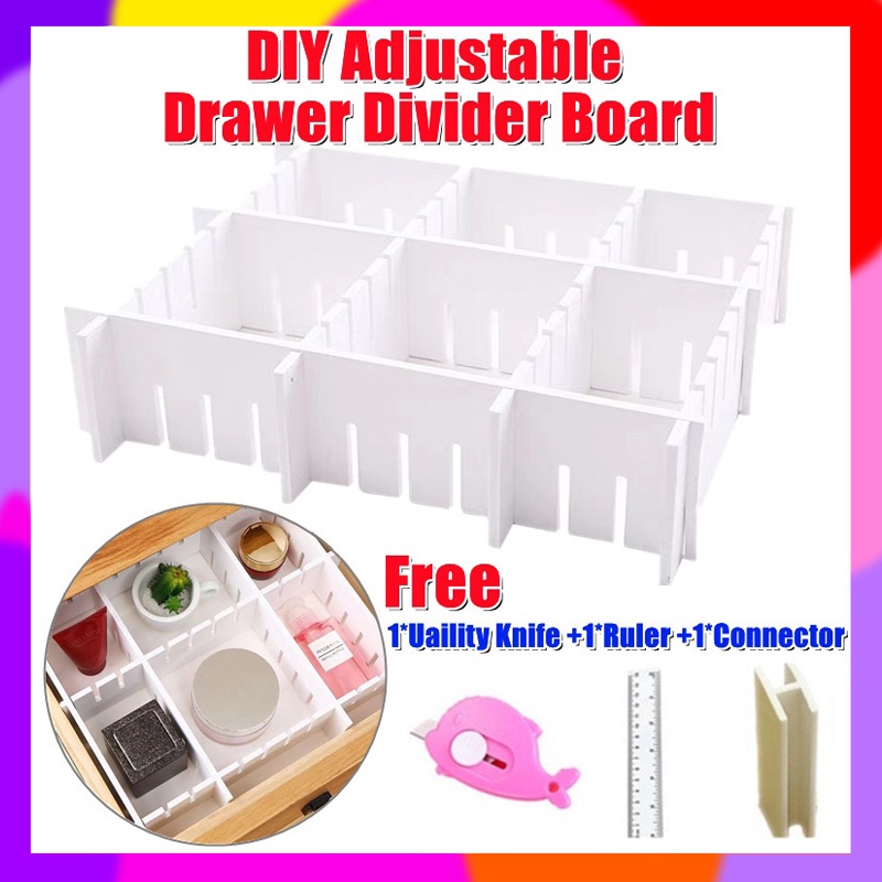 DIY Adjustable Drawer Divider Partition Board Plastic Storage ...