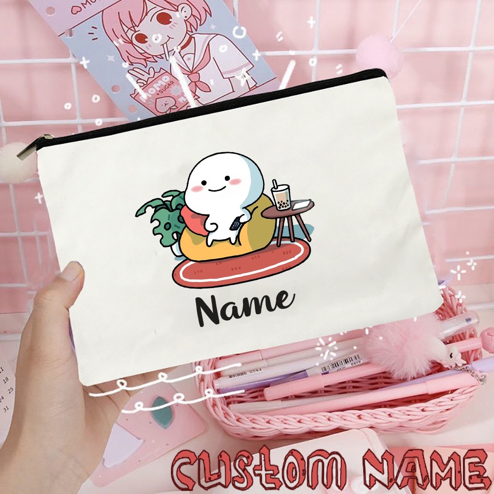 QUBY with name Custom Canvas Pouch Personalized Cartoon Pencil Cases ...