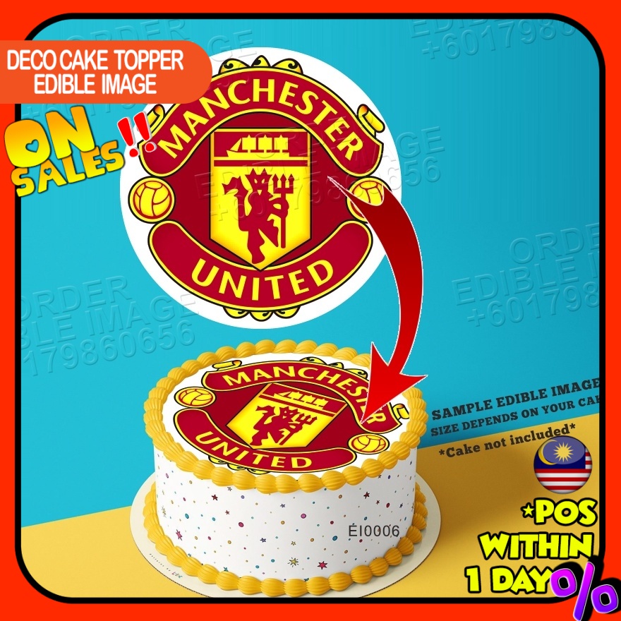 Printing EI MU Manchester United Football Edible Image Print Cake Photo ...