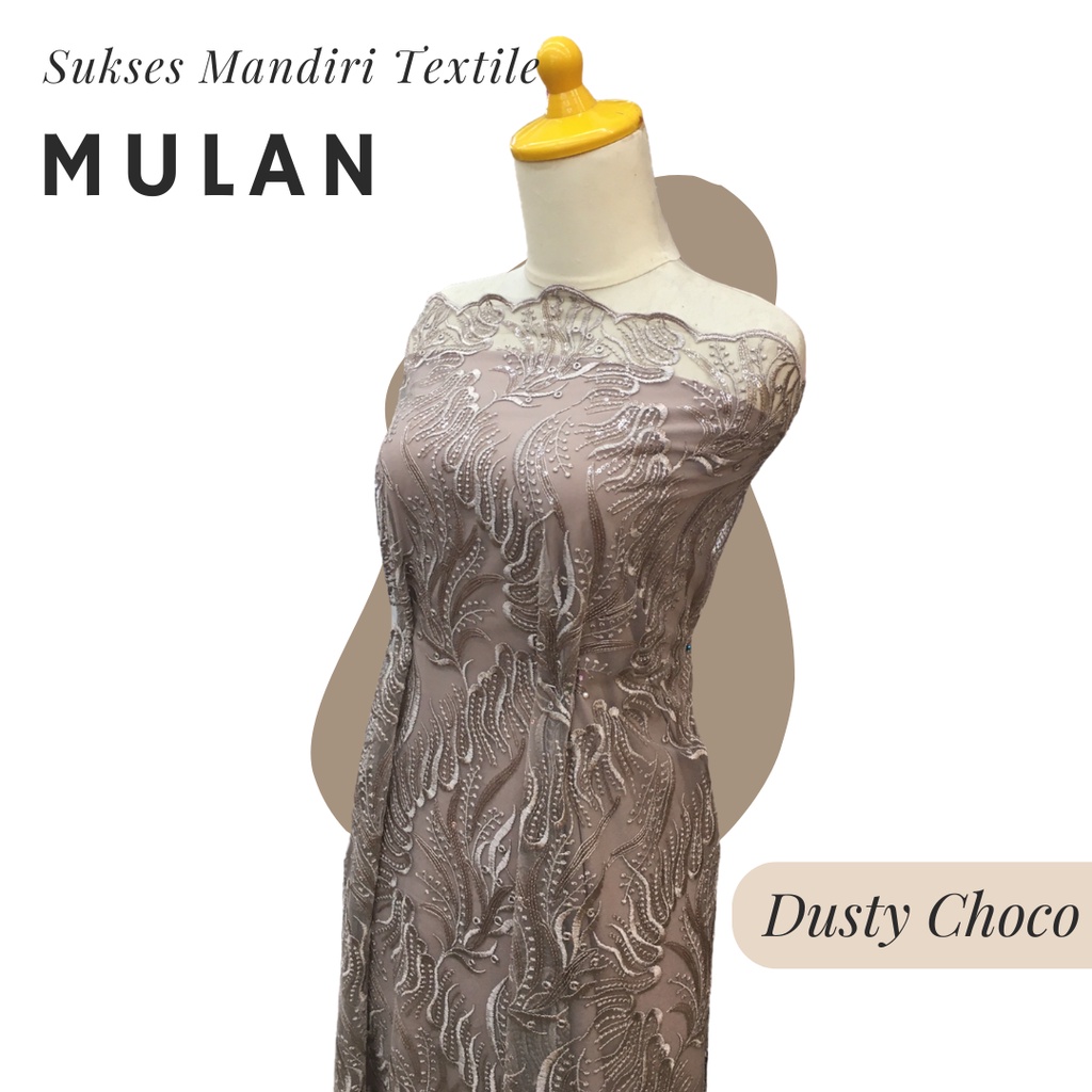 [MULAN] Premium Luxury Tile Brukat Sequin Tile Dusty Choco Chocolate ...