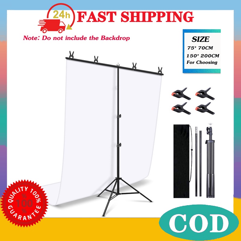T-shape Portable Backdrop Support Stand Kit Adjustable Photo Background ...