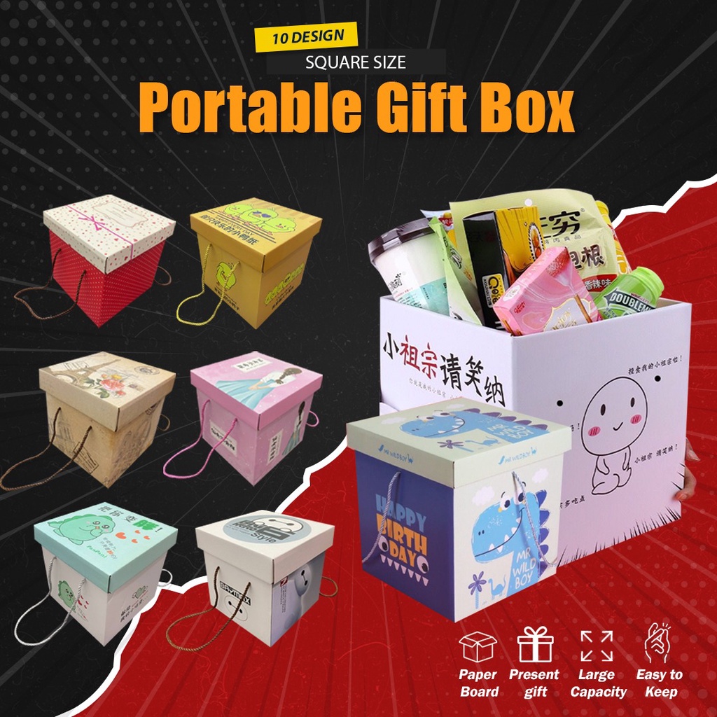 Birthday Square Packing Box Carton Snack Big Box Storage Packing Box ...