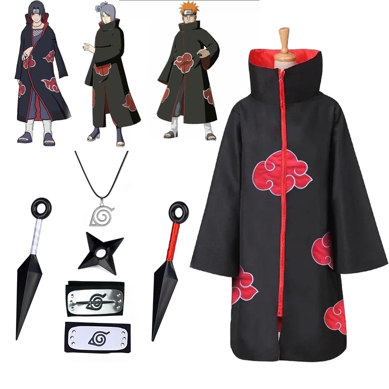 Naruto Costume Akatsuki Cosplay Sasuke Uchiha Cape Cosplay Itachi ...