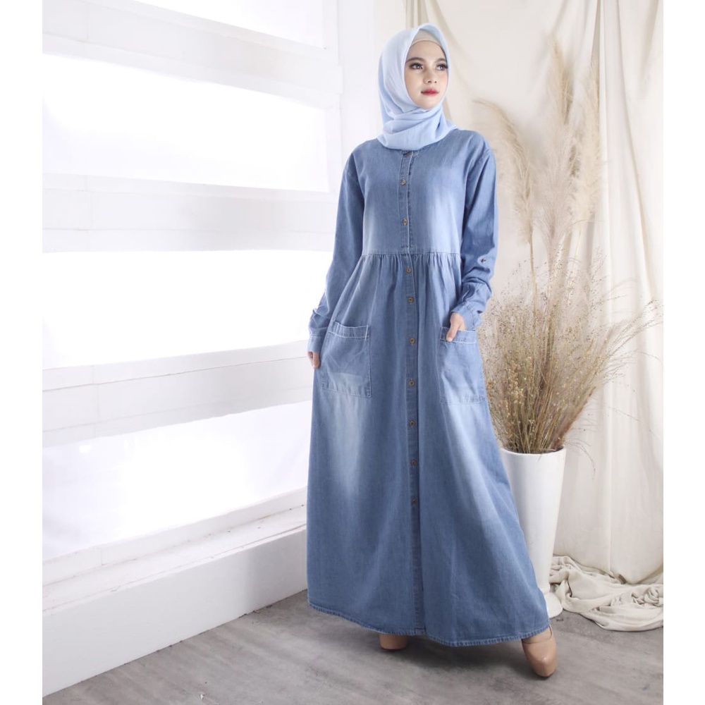 Nando gamis 2559 ligth denim jeans fit To XL XXL Women's Clothing Long ...