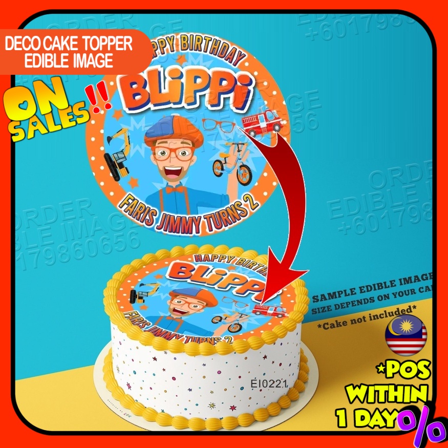 Printing EI Blippi Edible Image Print Cake Photo Icing Paper Birthday ...