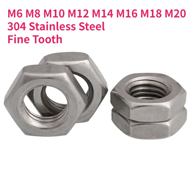 M6 M8 M10 M12 M14 M16 M18 M20 304 Stainless Steel Fine Tooth Hexagon ...