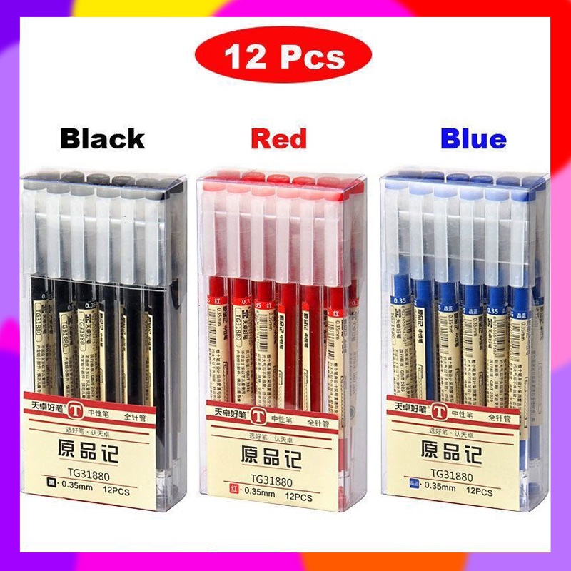 🔥Ship 24H🔥Simple Japanese Short Style 0.35mm 0.5mm Gel Pen in Black ...