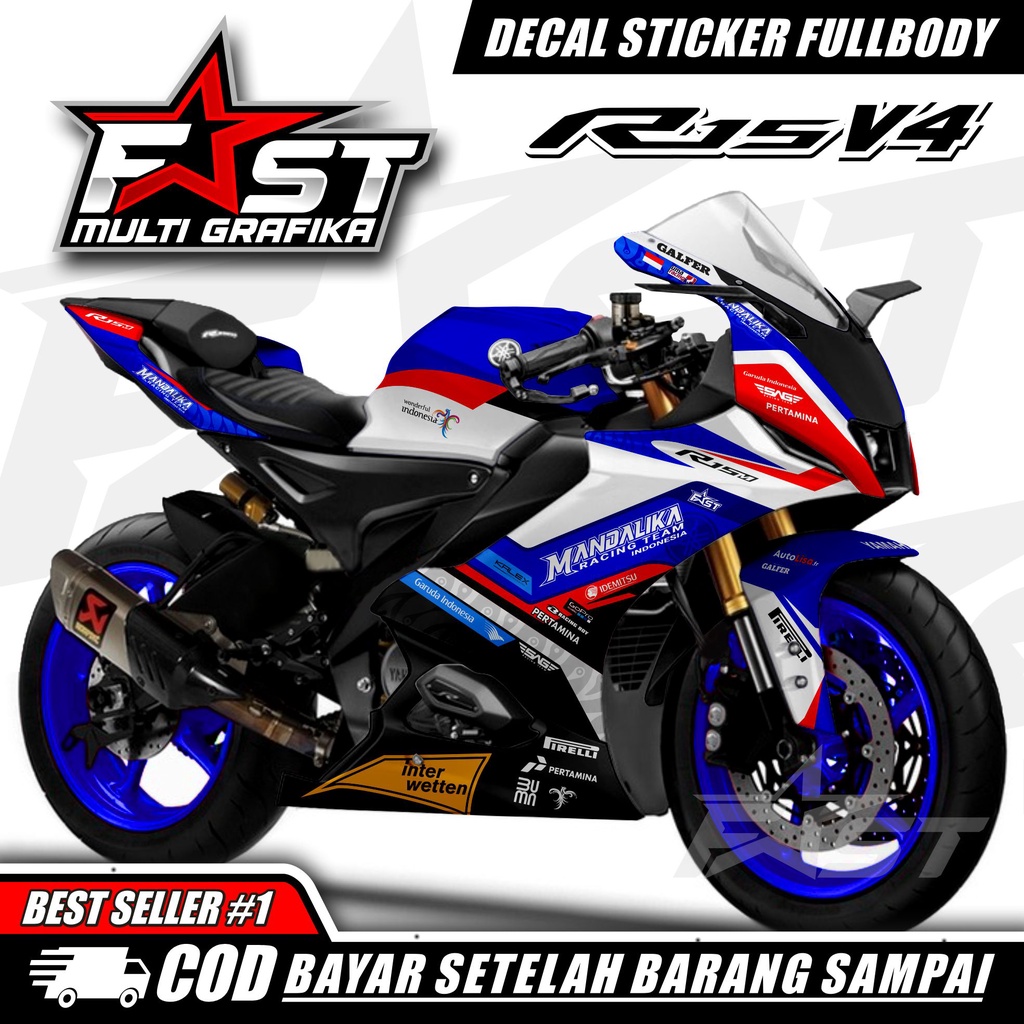 - Decal Sticker R15 V4 FullBody Variation mandalika Motorcycle Brand ...