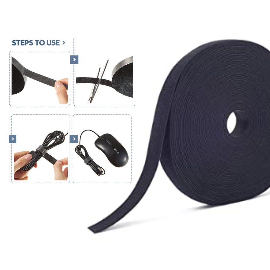 10meters Reusable Cable Manager Cable Ties Velcro Strap One Wrap Cable ...