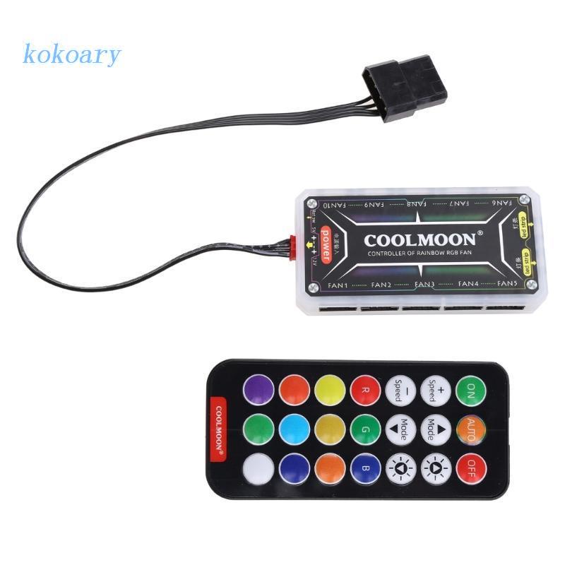 KOK COOLMOON RGB Fan Music Controller PC Cooling Chassis Silent Fan Hub ...