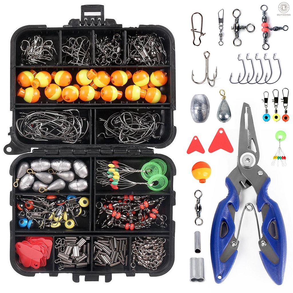 [OUSG] 263pcs Fishing Accessories Set with Tackle Box Including Plier ...