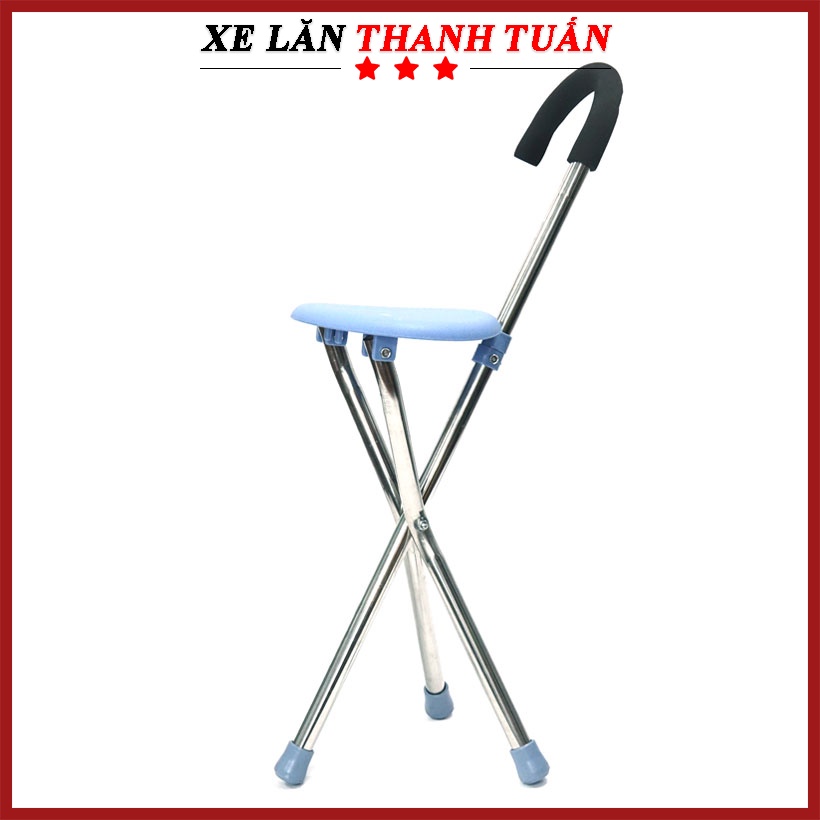 Cane, 3-legged walking stick with seat for the elderly to help move ...