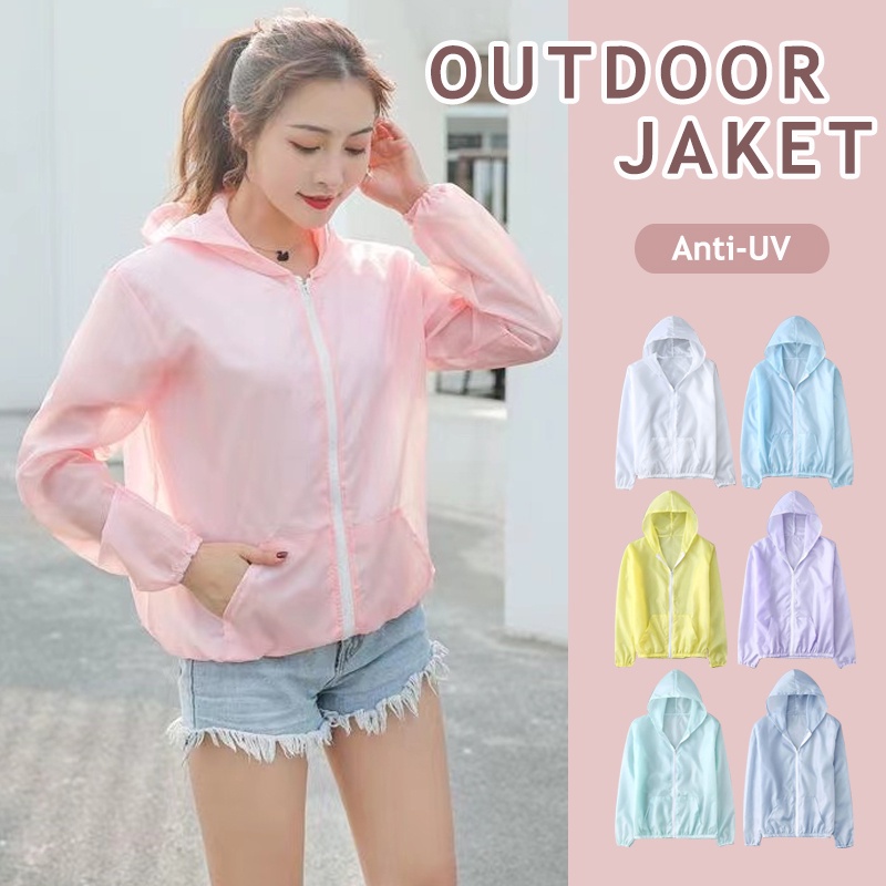 Transparent Anti UV Jacket Sun Protection Clothing Women Zipper Hooded ...