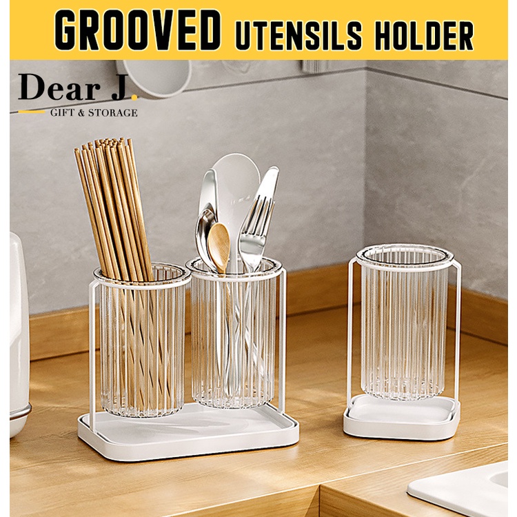 Grooved Design Utensils Holder [Dear J] | Shopee Singapore