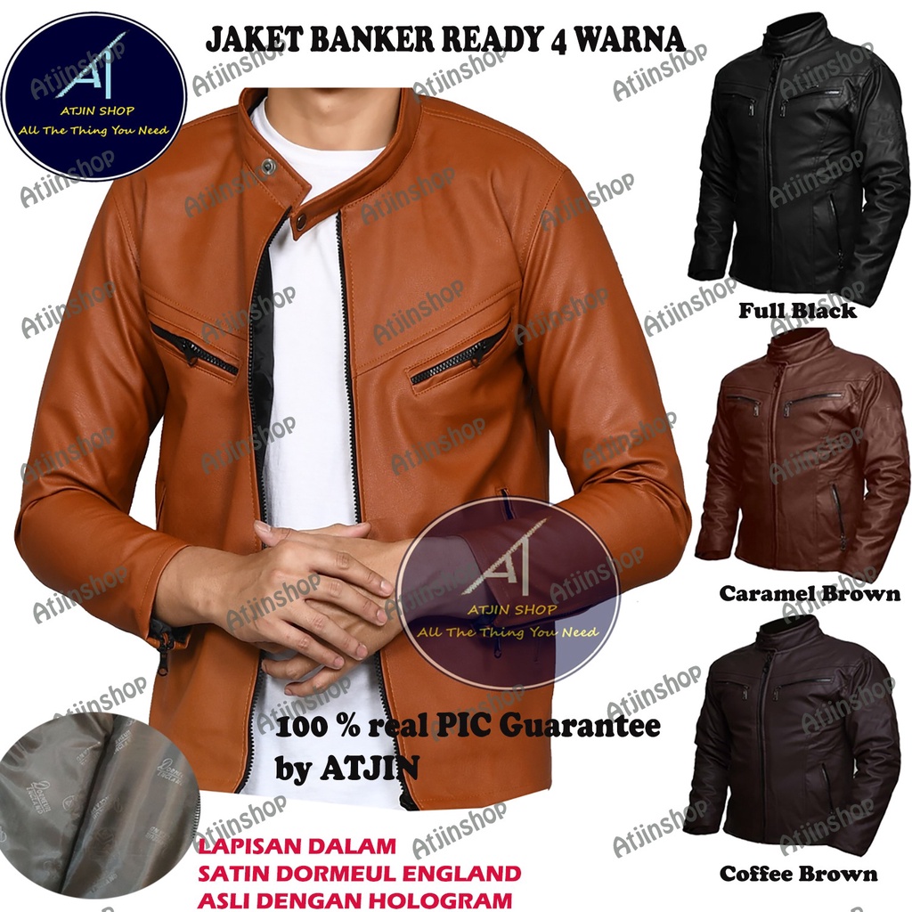 Banker Racing Touring Bikers Semi Leather Jacket [4 Colors] | Shopee ...