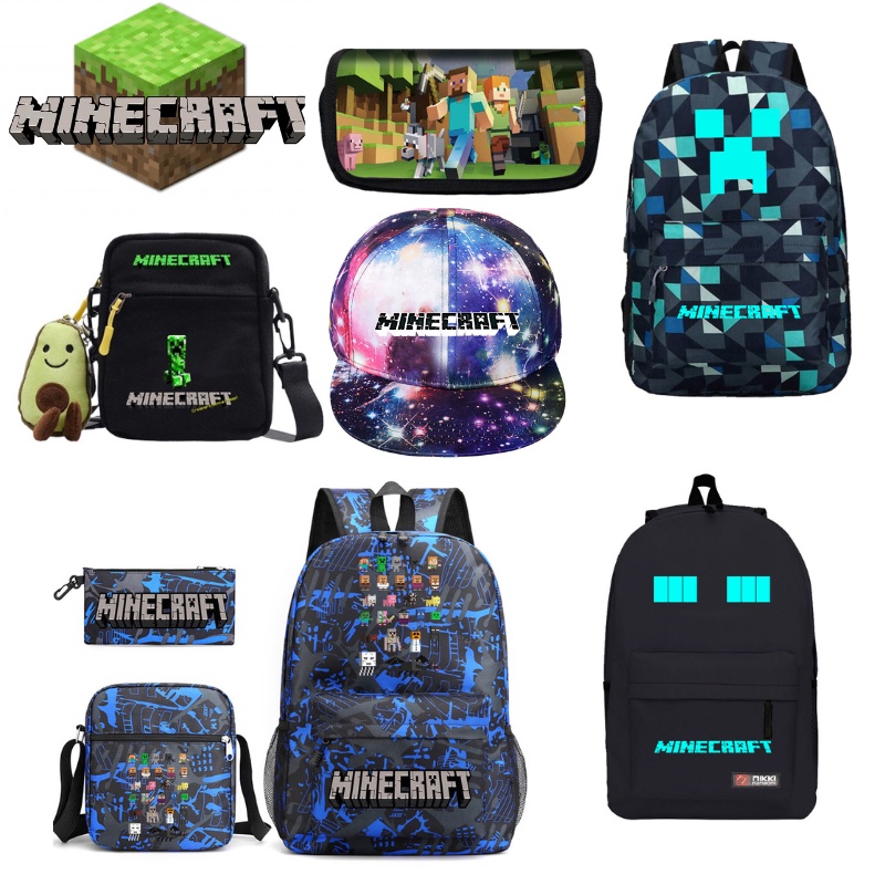 Mine craft student backpack school bag pencil case Mine craft shoulder ...