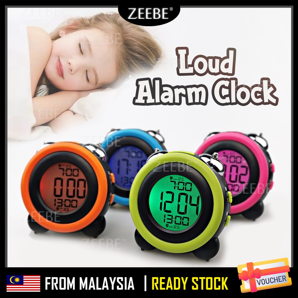 ZEEBE Loud Digital Alarm Clock LED Heavy Sleepers With Loud Sound Desk ...