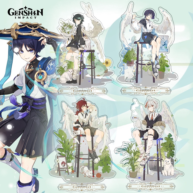 Genshin impact Acrylic Standee 16cm standing angel Xiao Scaramouche ...