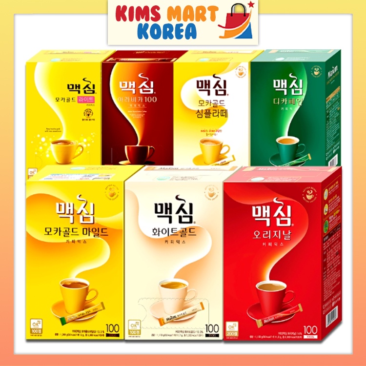 Maxim Korean Instant Coffee Mix Mocha Gold Mild, White Gold Mild ...