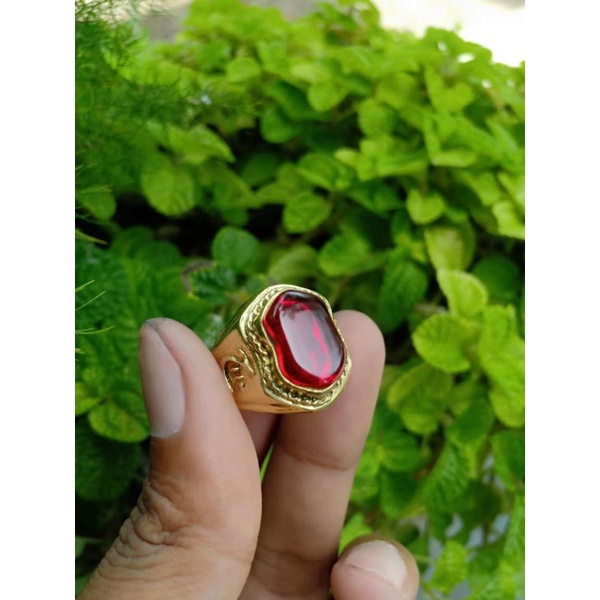 MERAH Siem stone agate ring clog Rosulullah SAW / Siem red agate ring ...