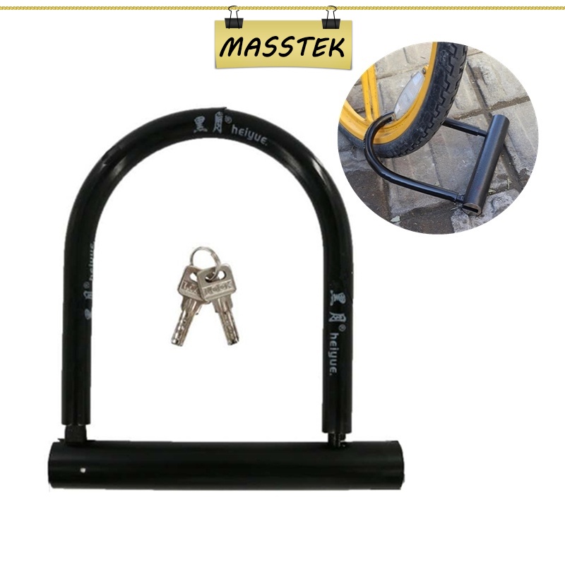 MASSTEK Bicycle Lock U Shape Anti-theft Safety Motorcycle Scooter ...