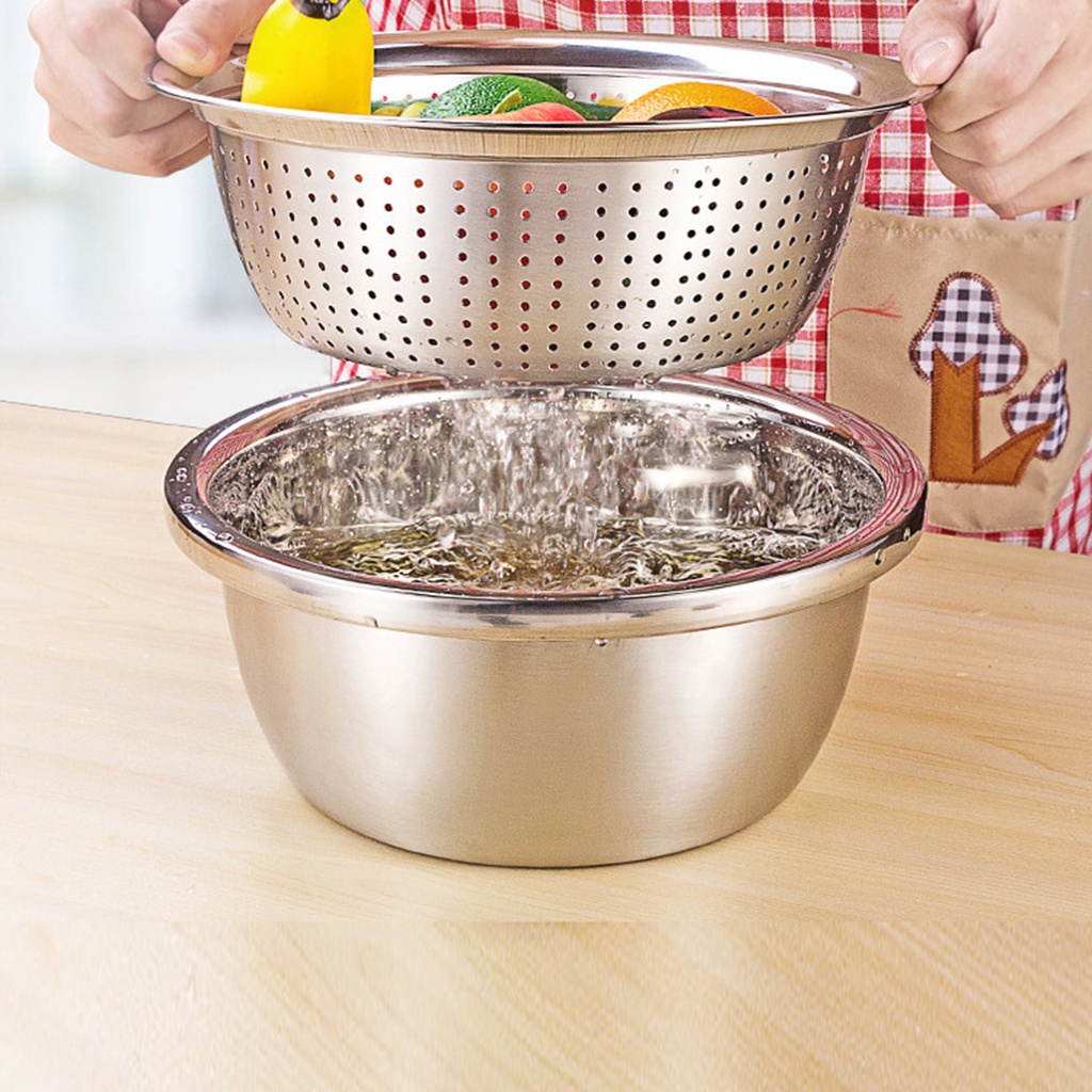 [ Stainless Steel Rice Washing Colander Strainer Drainers Rice ...