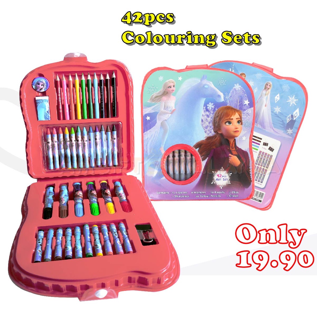 Disney Frozen Art Set Colour 42pcs For Kids Drawing and Painting Set ...