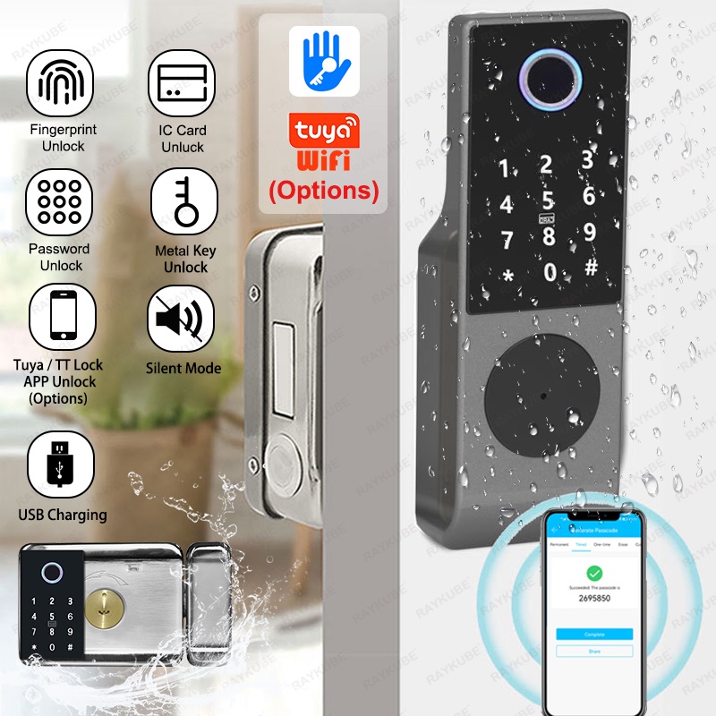 Digital Lock Waterproof Stainless Steel Double Fingerprint Lock For ...