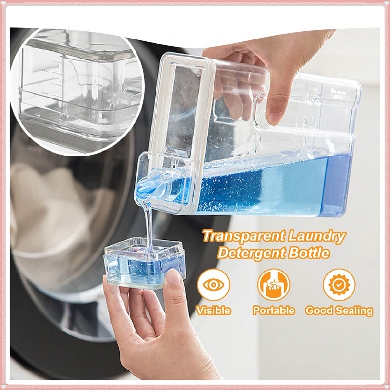 1300ML Laundry Detergent Dispenser Transparent Bottle Liquid Laundry ...