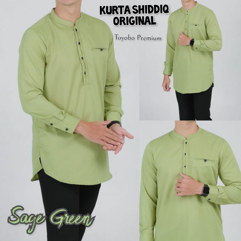 HIJAU PUTIH New Koko Kurta Shazad Toyobo Tojiro Premium ORIGINAL Siddiq ...