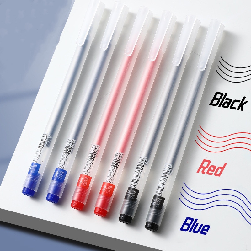 1PC Frosted Shell Smooth Gel Pen 0.5mm Black Blue Red Big Capacity Ink ...