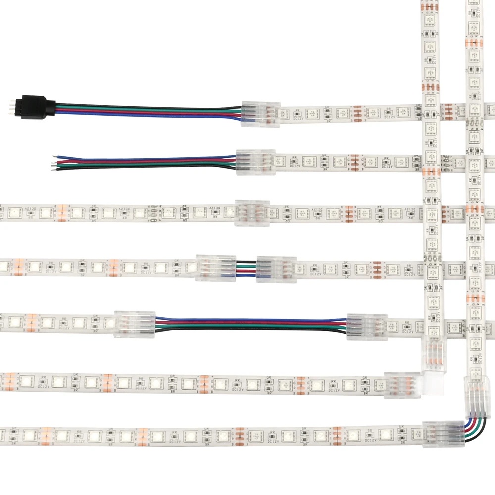 5pcs RGB LED Strip Connector for 10mm 4pin IP20 IP65 5050 2835 SMD RGB ...