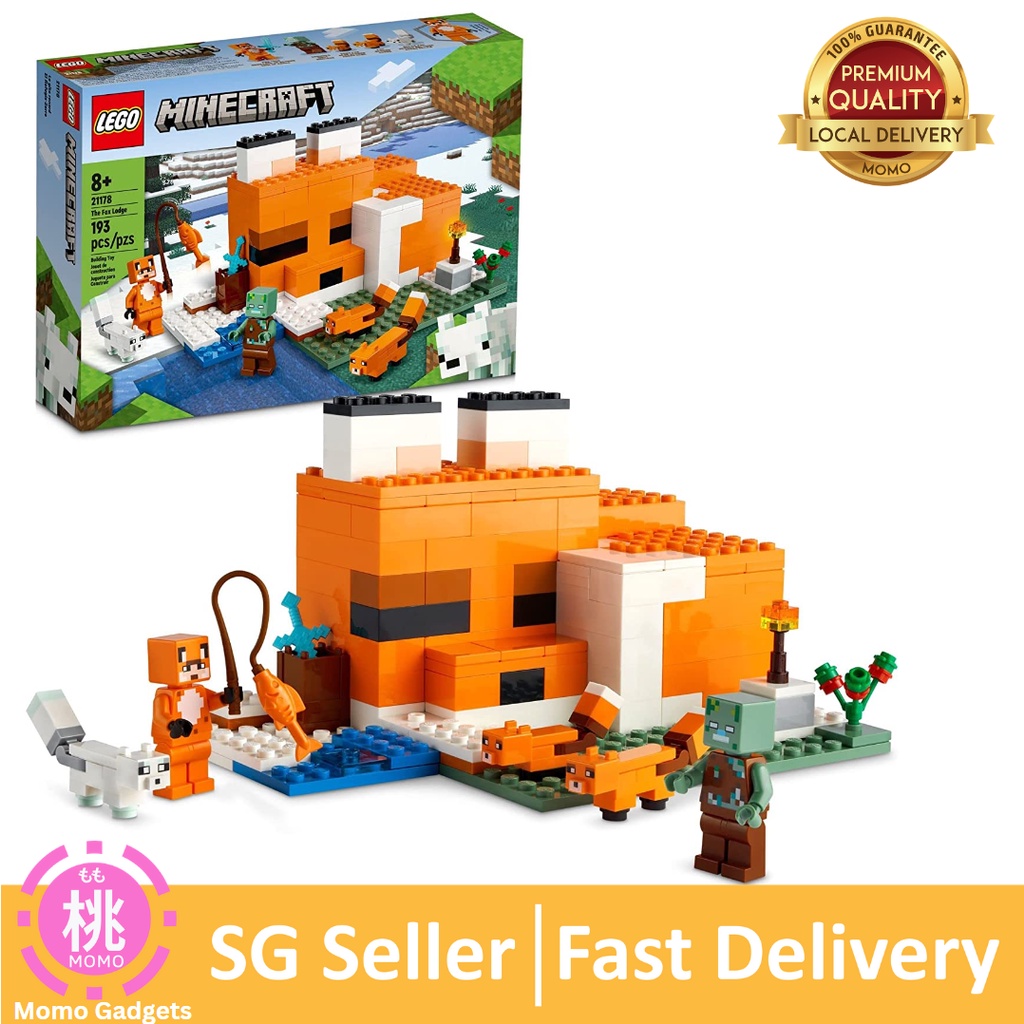 LEGO Minecraft The Fox Lodge 21178 Building Toy Set for Kids, Boys, and ...