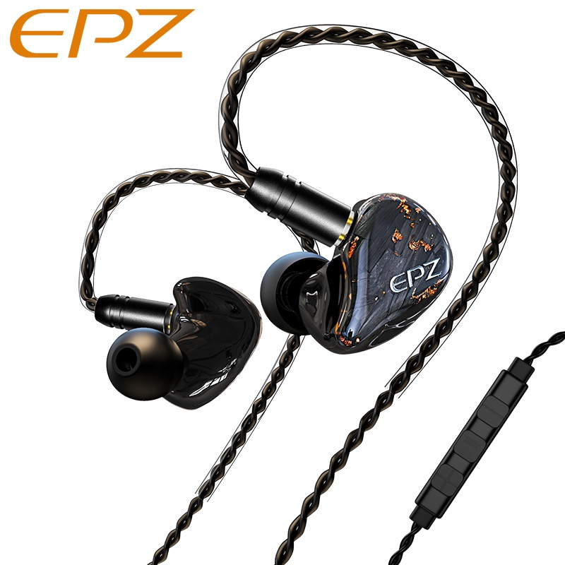 EPZ Q1 Resin Earphones HIFI Bass Earbuds With Mic In Ear Monitor ...