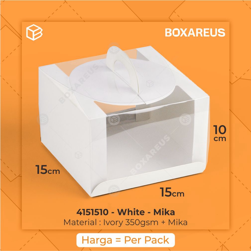 Gable Mika Cake Box Mini Cake Box Packaging | 4151510 White (20pc ...