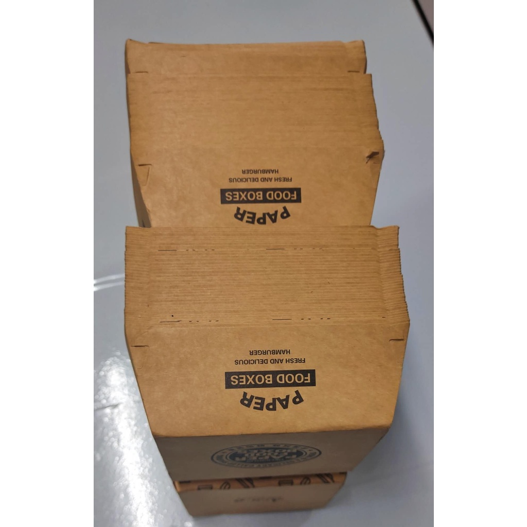 Paper Burger Box Cap Telefon MUDA - Disposable Paper Food Box / Kotak ...
