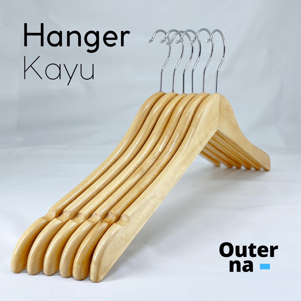 KAYU Adult Wooden Clothes Hanger | Wooden Clothes Hanger | Individual ...