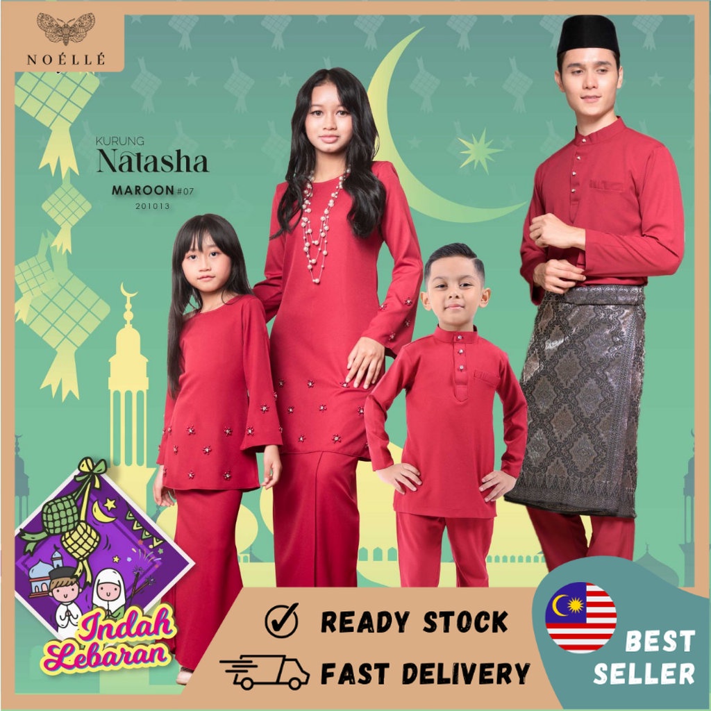 Noelle Baju Raya Family 2023 Baju Kurung Mother Child Baju Melayu Slim ...