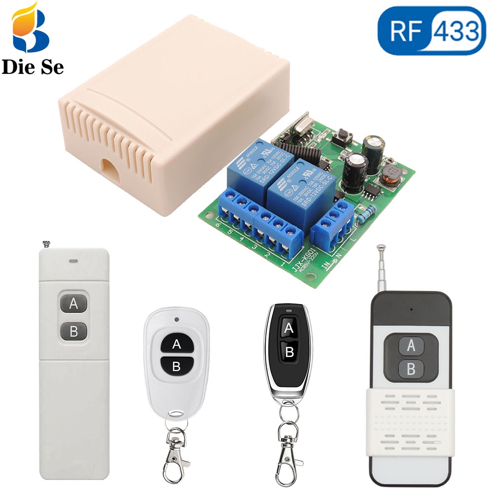 Diese 433MHz AC 220V 240V 2CH Garage/Gate/Light/Motor Remote Control ...