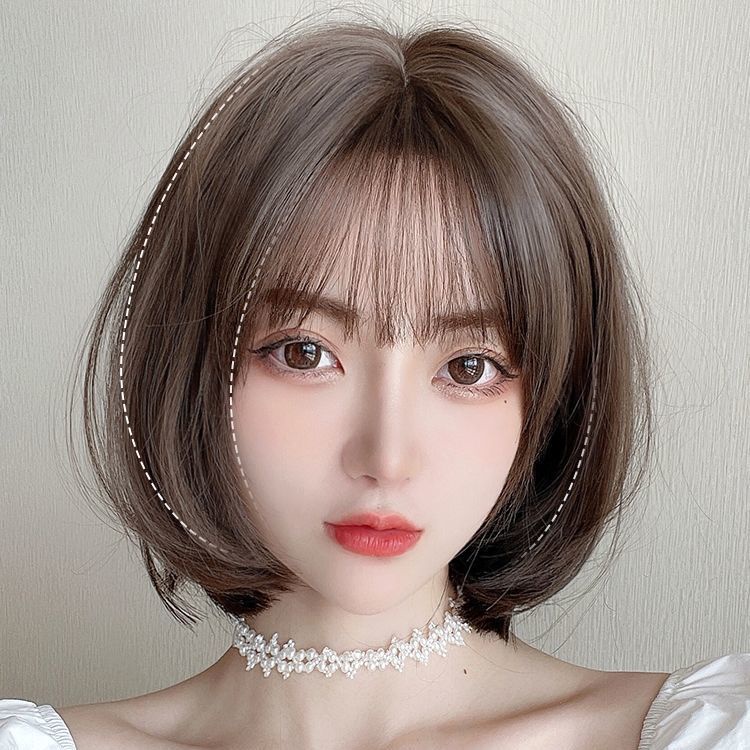 Wig Female Short Hair Summer Wig Inner Buckle Short Straight Hair ...