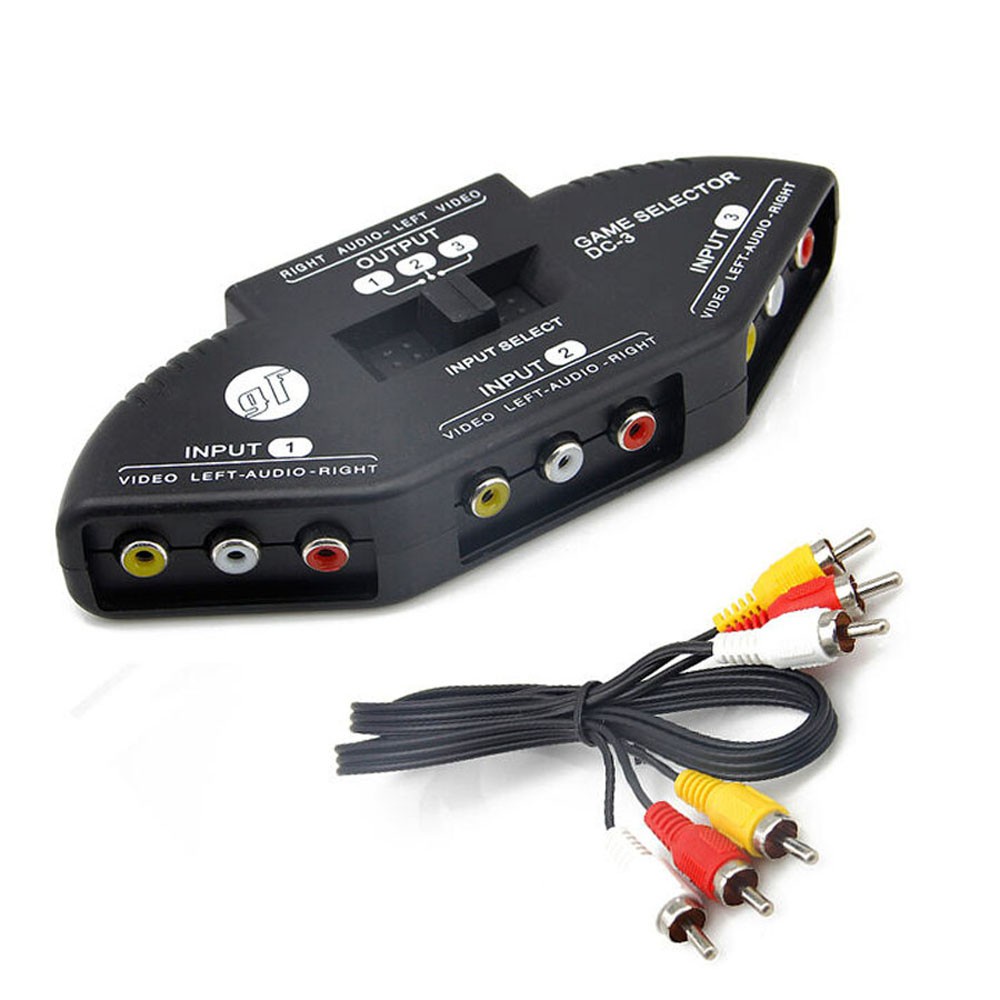 3 Port AV Composite + Audio RCA Selector AV Switch Splitter | Shopee ...