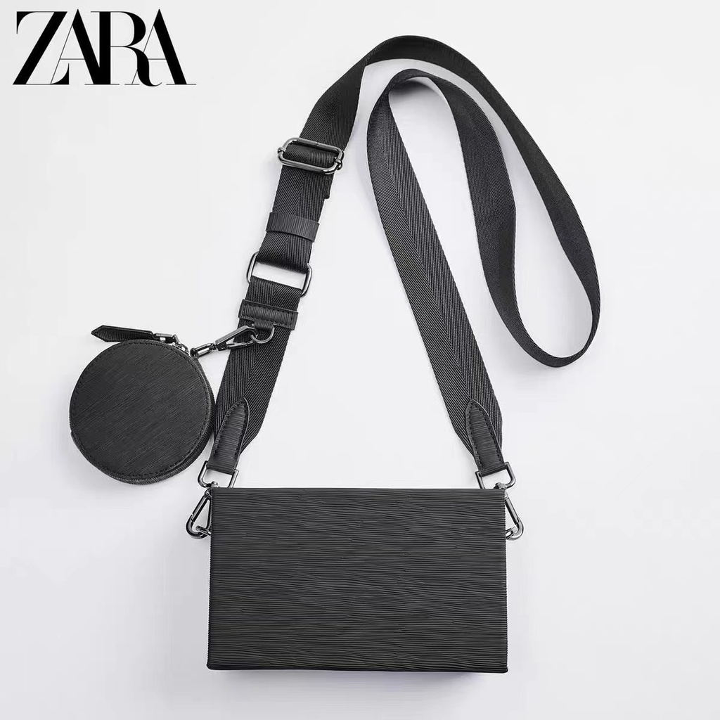 Zara New Style Men's Bag 2024 Women's Bag Black Casual Two-Piece Hard ...